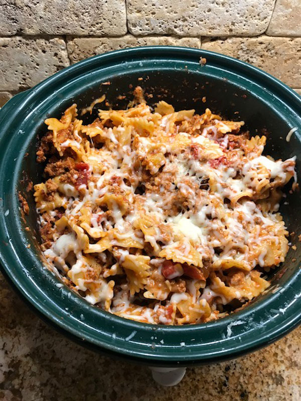 Slow Cooker Bow Tie Ravioli - Four to Cook For