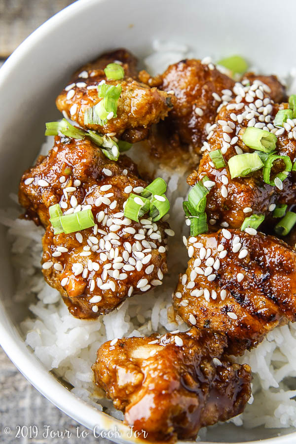 Sticky Garlic Chicken Bites - Four to Cook For